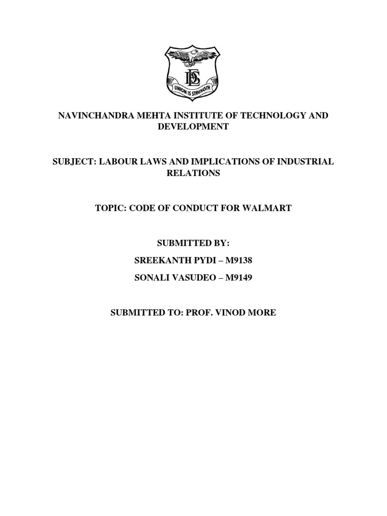 Code of Conduct of Walmart | Download Free PDF | Walmart | Employment