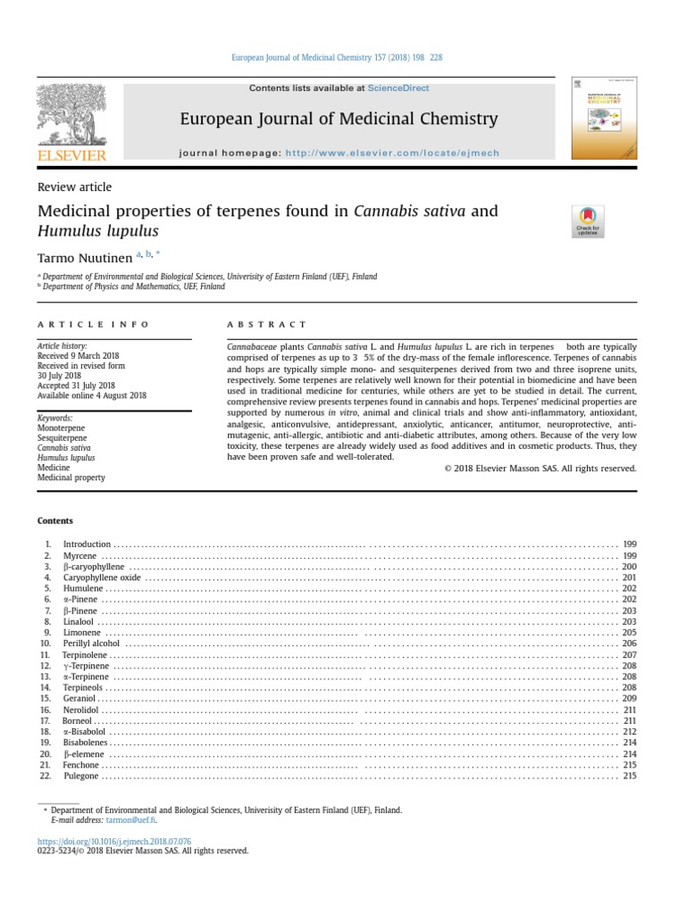 Artículo Propiedades Terpenos Cannabis Pdf Apoptosis Reactive