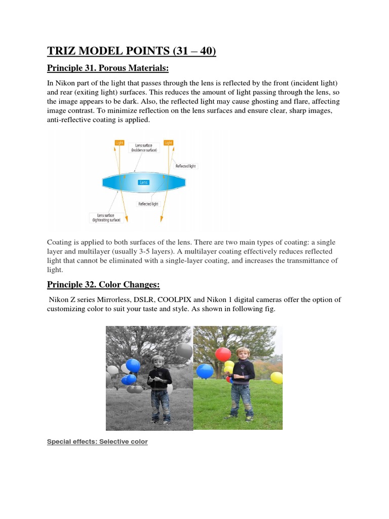 Triz Model Points (31 - 40) : Principle 31. Porous Materials | PDF ...
