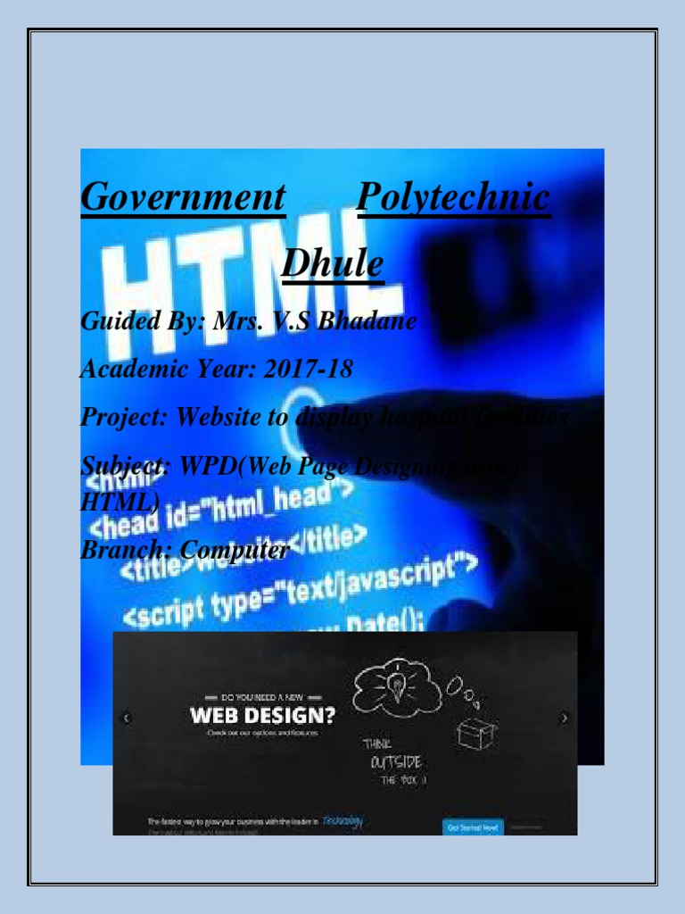 Hospital Facilities Website Project | PDF