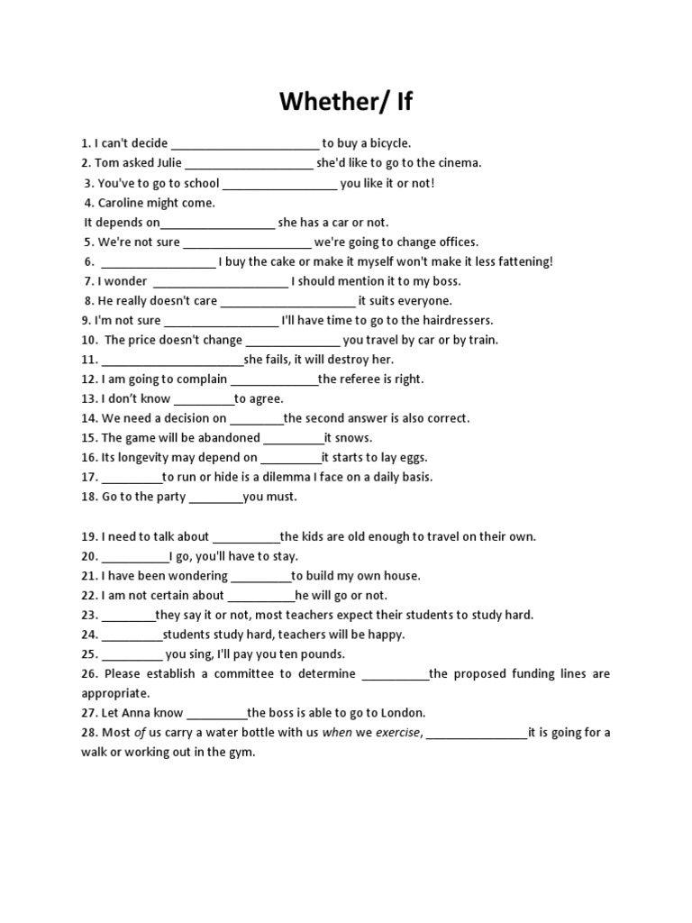 Whether or If | PDF