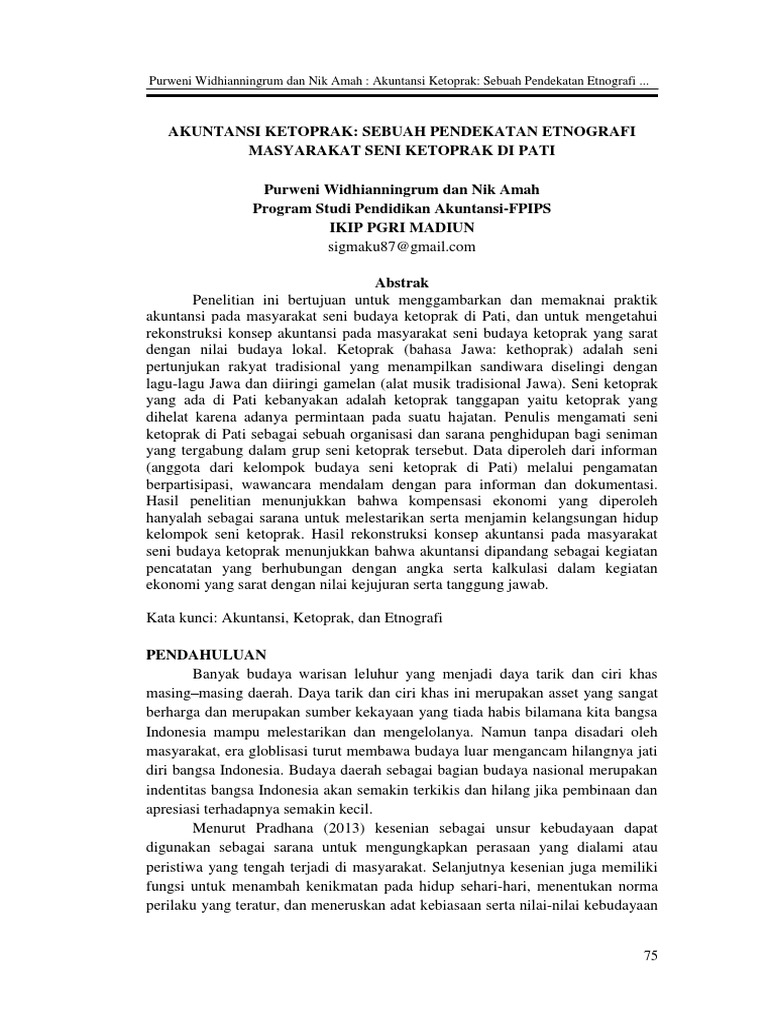 Contoh Penelitian Etnografi | PDF