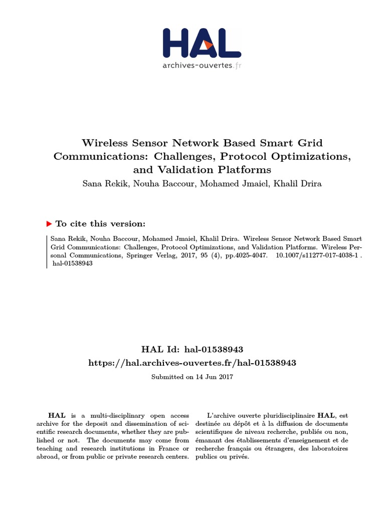 Wsn Based Smart Grid Application Pdf Wireless Sensor Network Smart Grid 