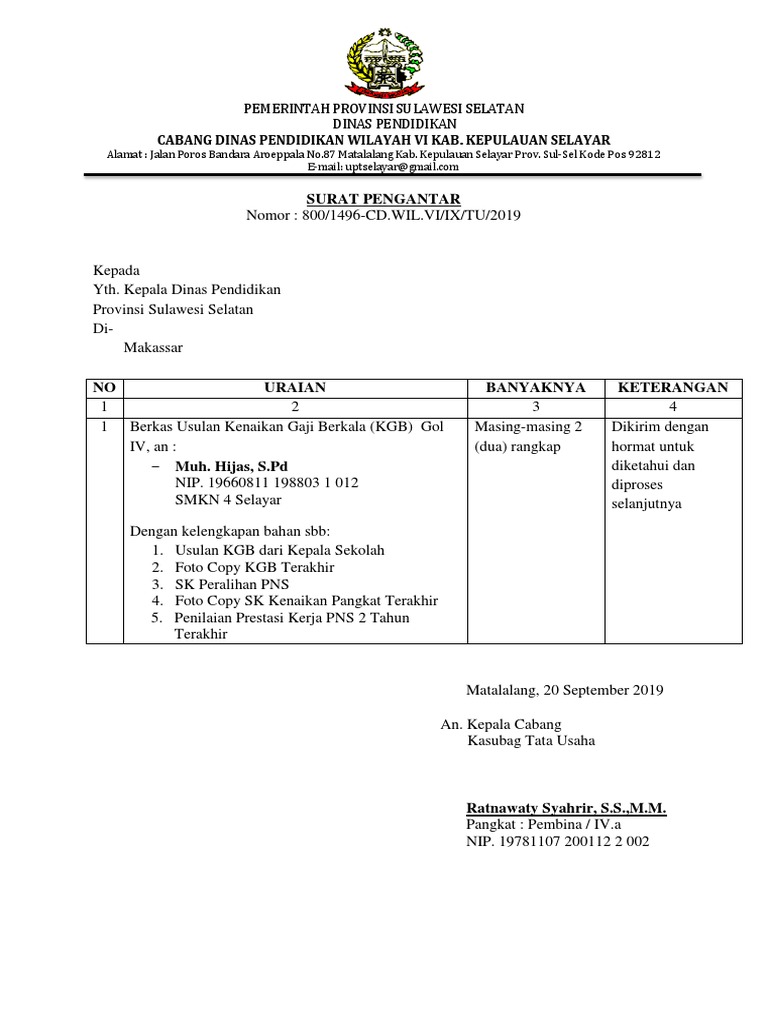 Surat Pengantar KGB | PDF