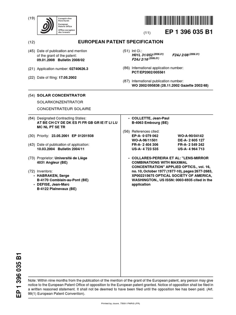 European Patent Specification: Printed by Jouve, 75001 PARIS (FR) | PDF ...