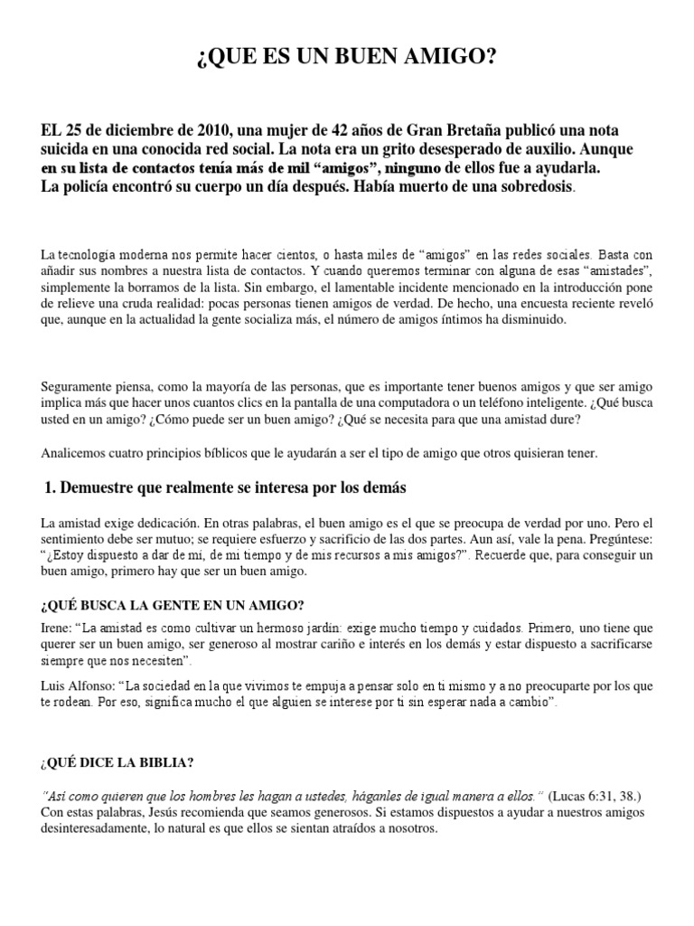Cómo ser un buen amigo | PDF | Verdad