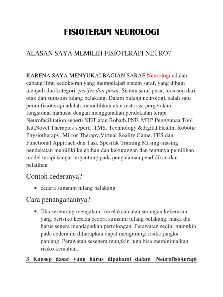 Fisioterapi Neurologi | PDF