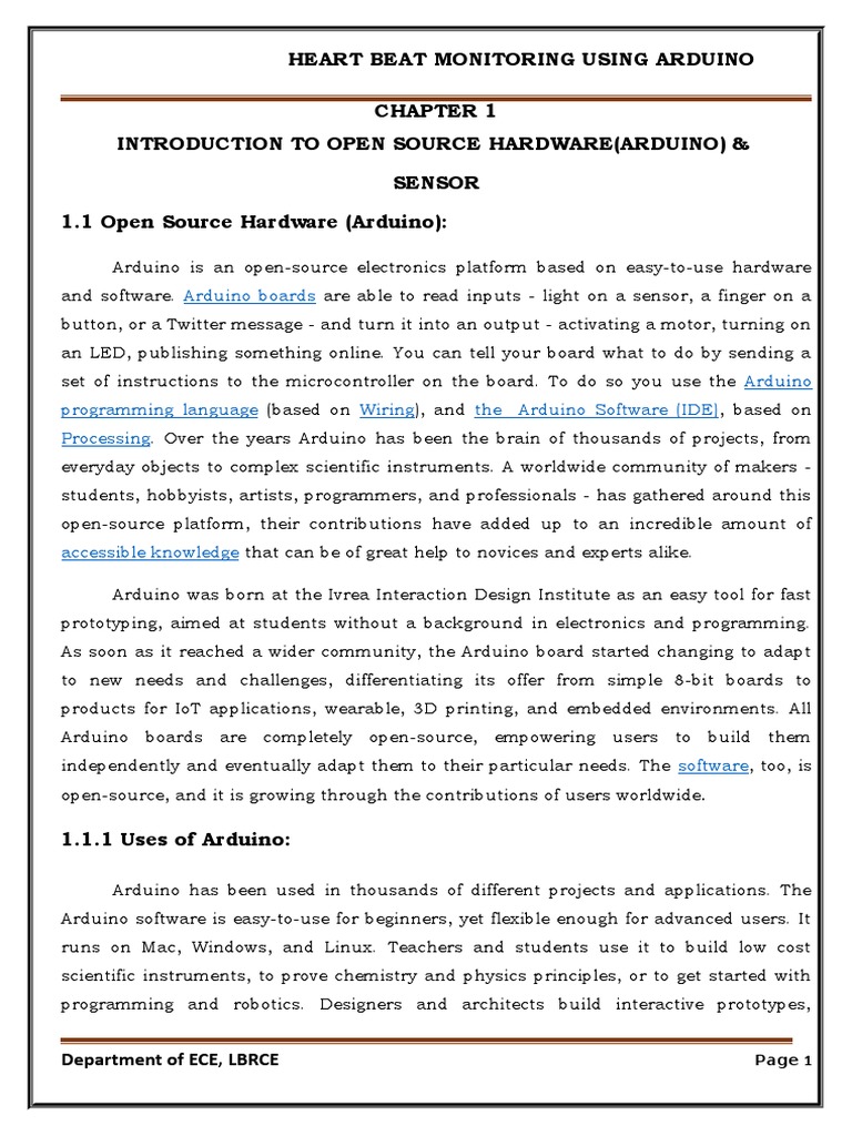 Arduino Based Heart Beat Sensor | PDF | Ventricle (Heart) | Atrium (Heart)