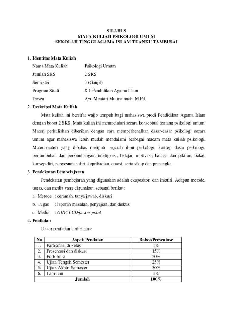 Contoh Silabus | PDF