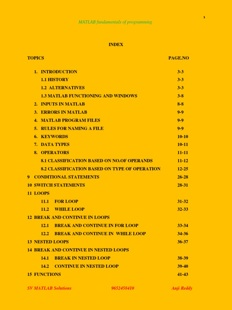 Matlab Fundamentals Data PDF | PDF | Matlab | Software Development