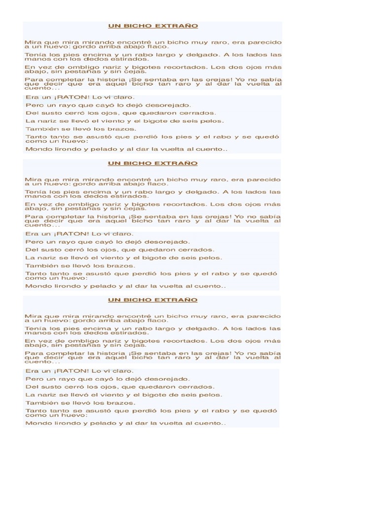 Texto Un Bicho Extraño | PDF