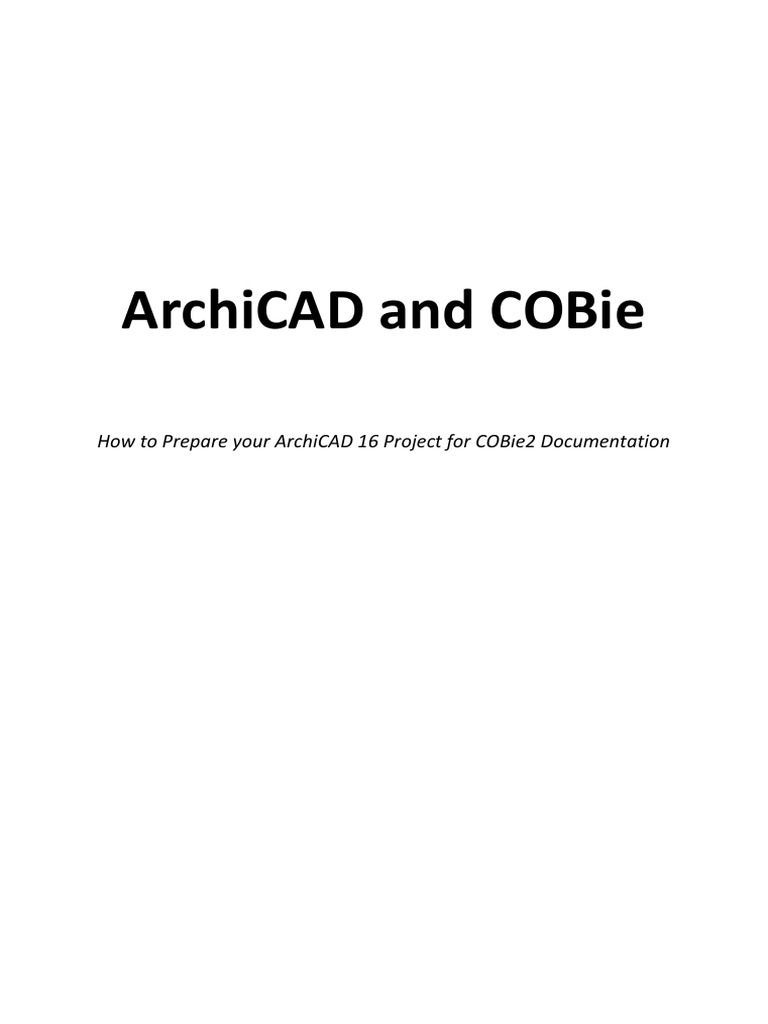 ArchiCAD 16 and COBie | PDF | Spreadsheet | Tag (Metadata)
