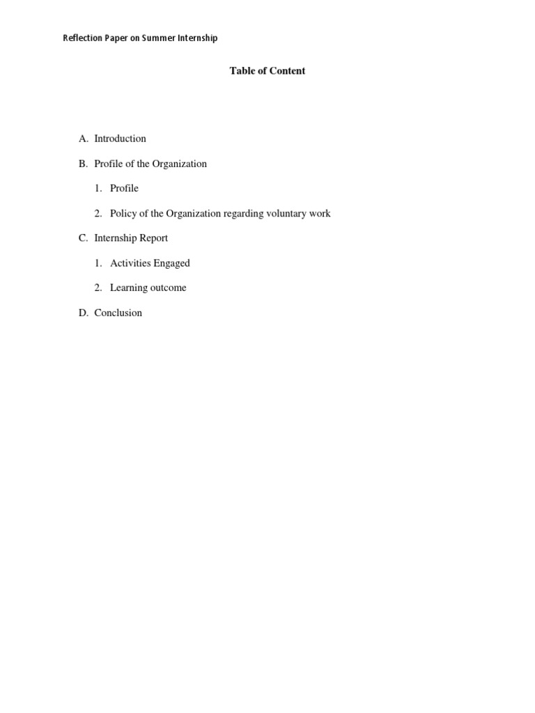 Reflection Paper On Intership | PDF | Internship | Job Hunting