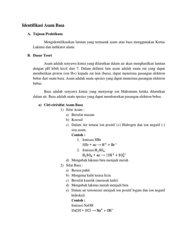 Identifikasi Asam Basa | PDF