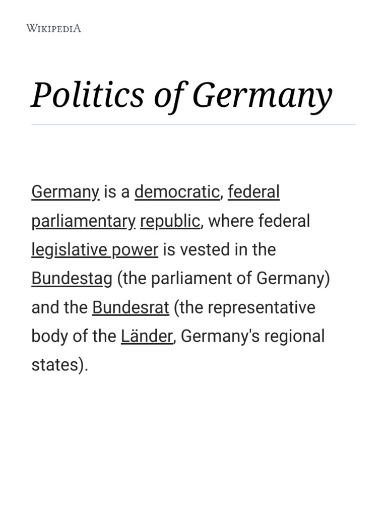 Politics of Germany | PDF | Politics Of Germany | Social Democratic ...