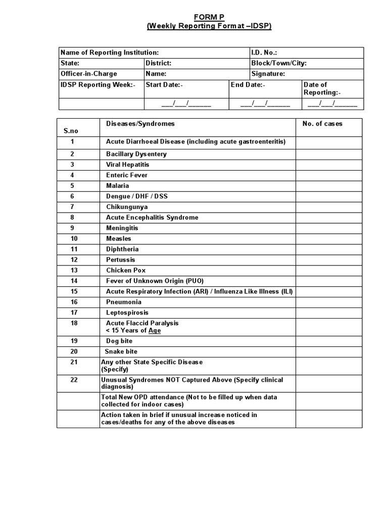 IDSP P Forms PDF | PDF | Viral Diseases | Rtt