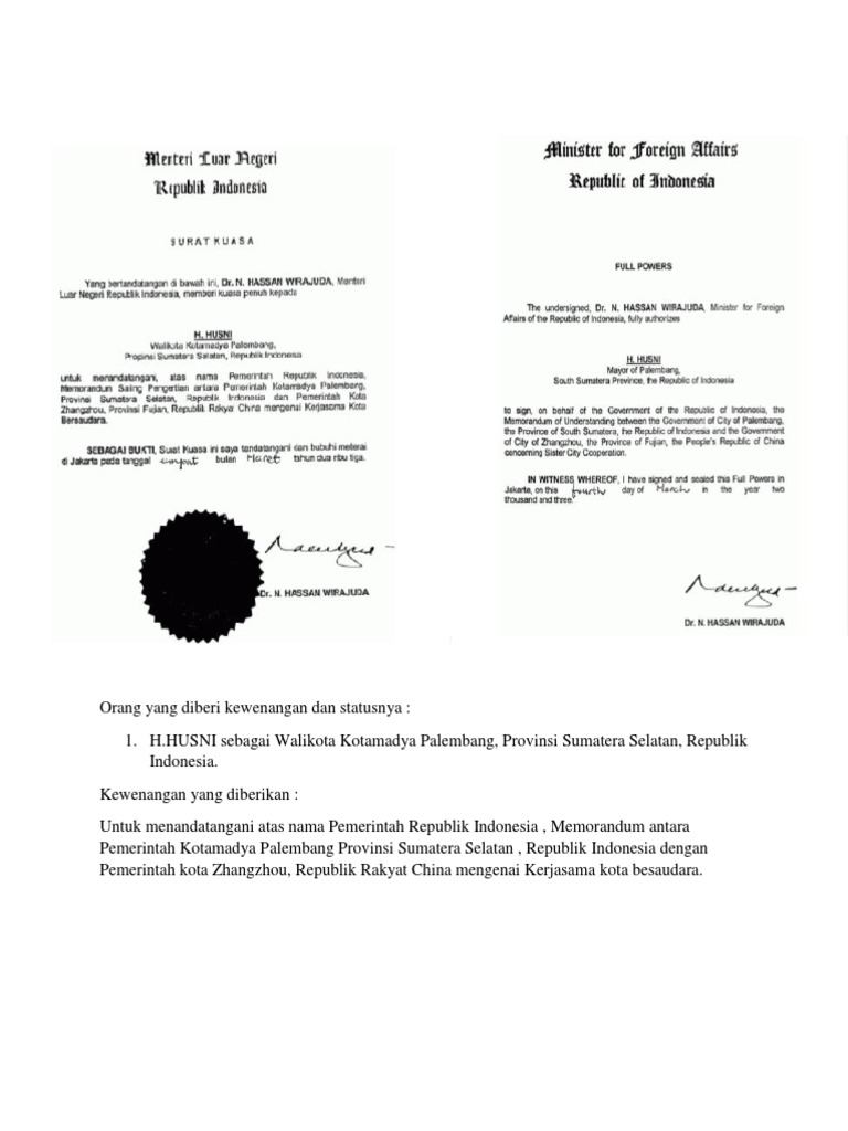 Contoh Letter of Full Power | PDF