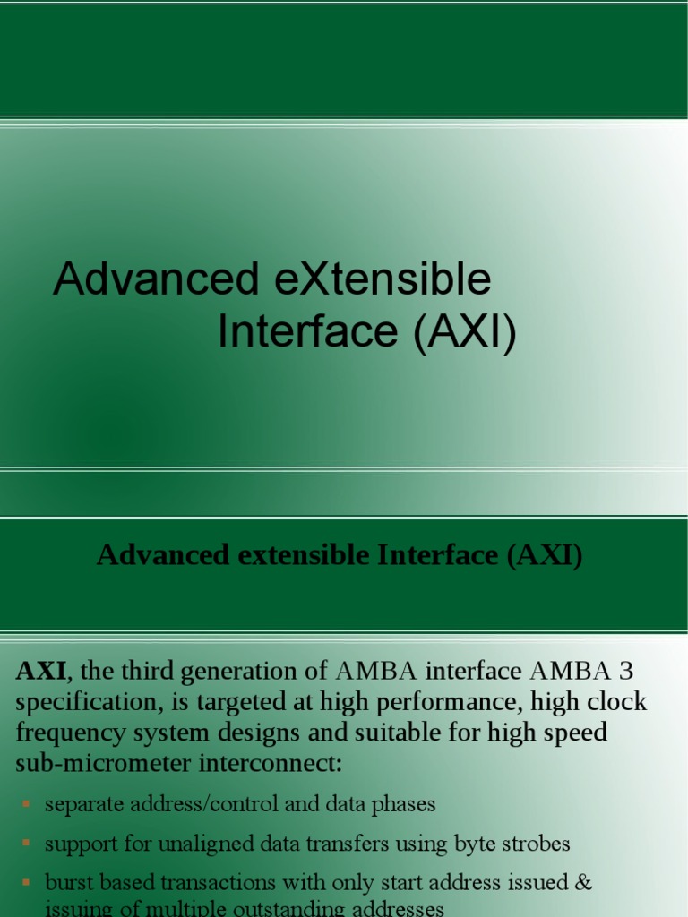 Advanced Extensible Interface (Axi) | PDF | Computer Engineering | Telecommunications