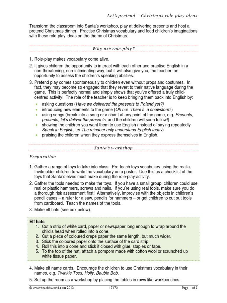 Christmas Roles Play PDF | PDF | English Language | Christmas