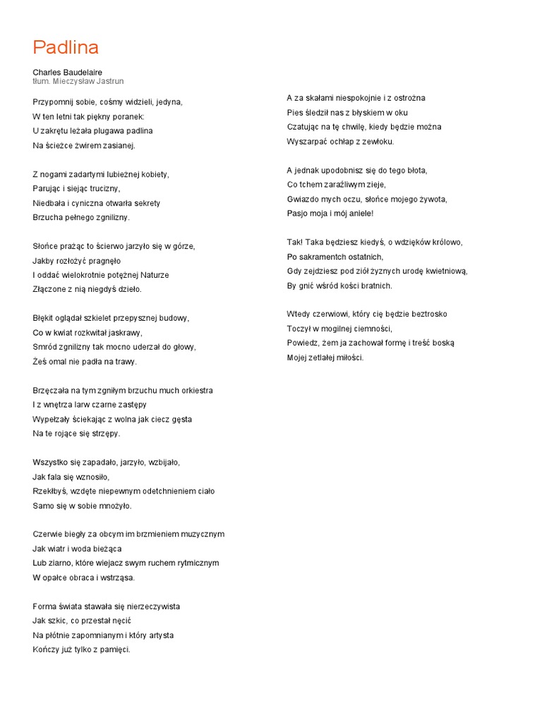 Charles Boudelaire - Padlina | PDF