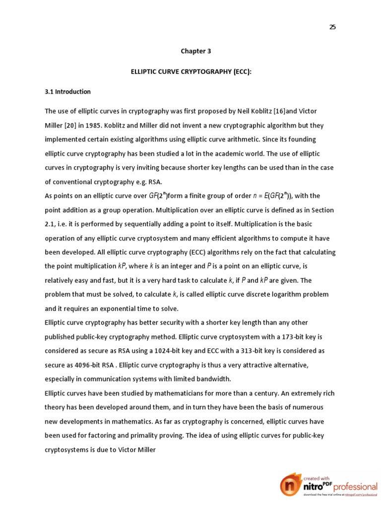 Elliptic Curve Cryptography (Ecc) | PDF | Cryptography | Field (Mathematics)