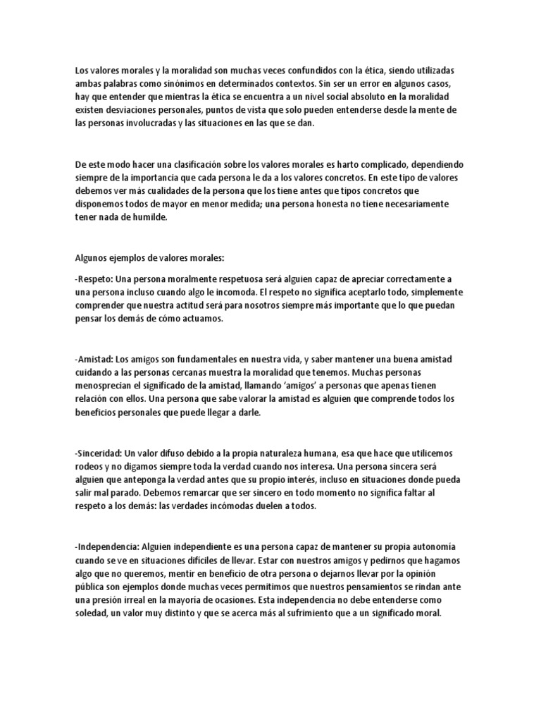 Valores Del Ser Humano | PDF | Moralidad | Sociedad