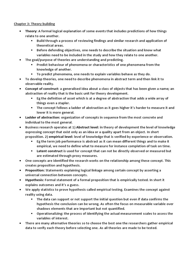 Chapter 3 Theory Building | PDF | Hypothesis | Theory