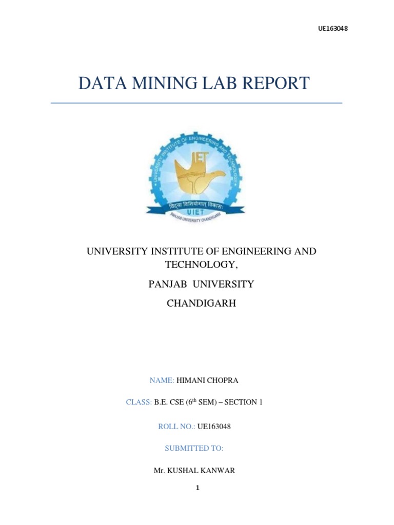 Data Mining Lab Report | PDF | Data Mining | Statistical Classification