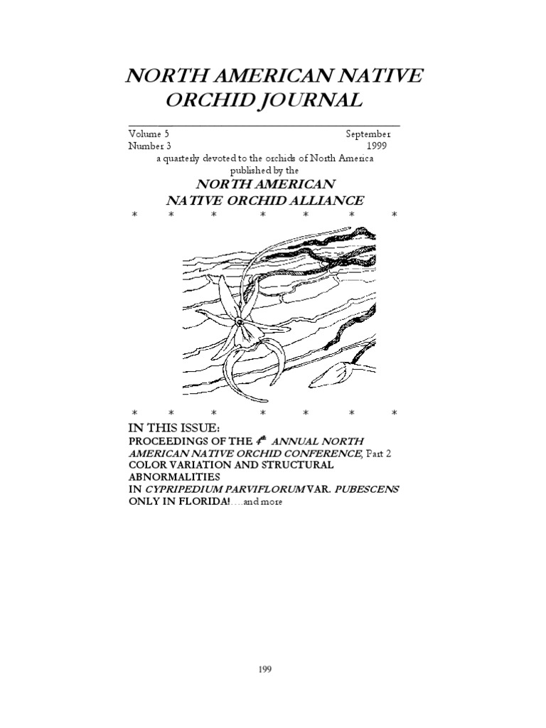 September 1999 North American Native Orchid Journal | PDF | Species ...