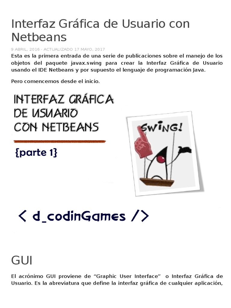Interfaz Gráfica de Usuario Con Netbeans: 9 ABRIL, 2016 ACTUALIZADO 17 ...