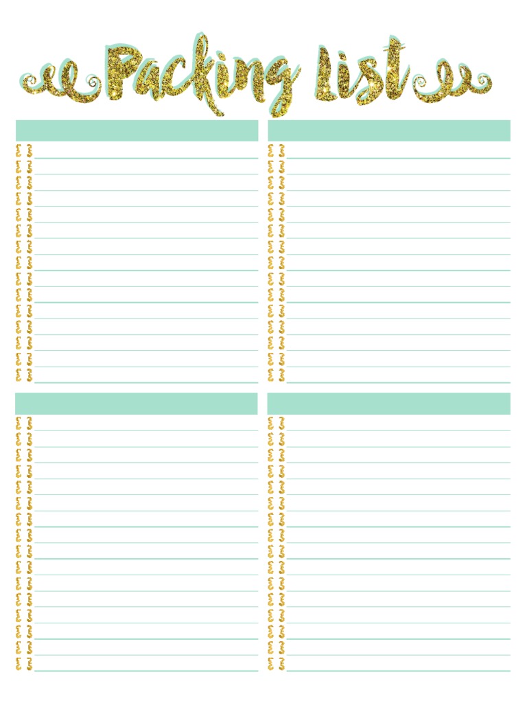 Comprehensive Packing Checklist | PDF