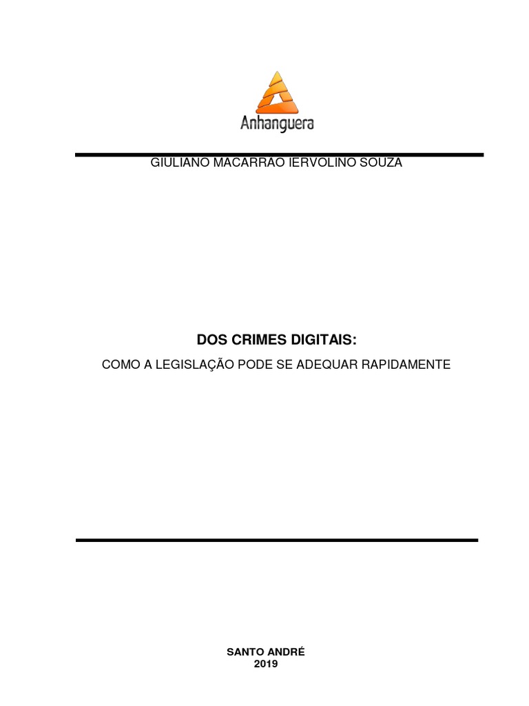 TCC Crimes Digitais | PDF | Roubo | Internet