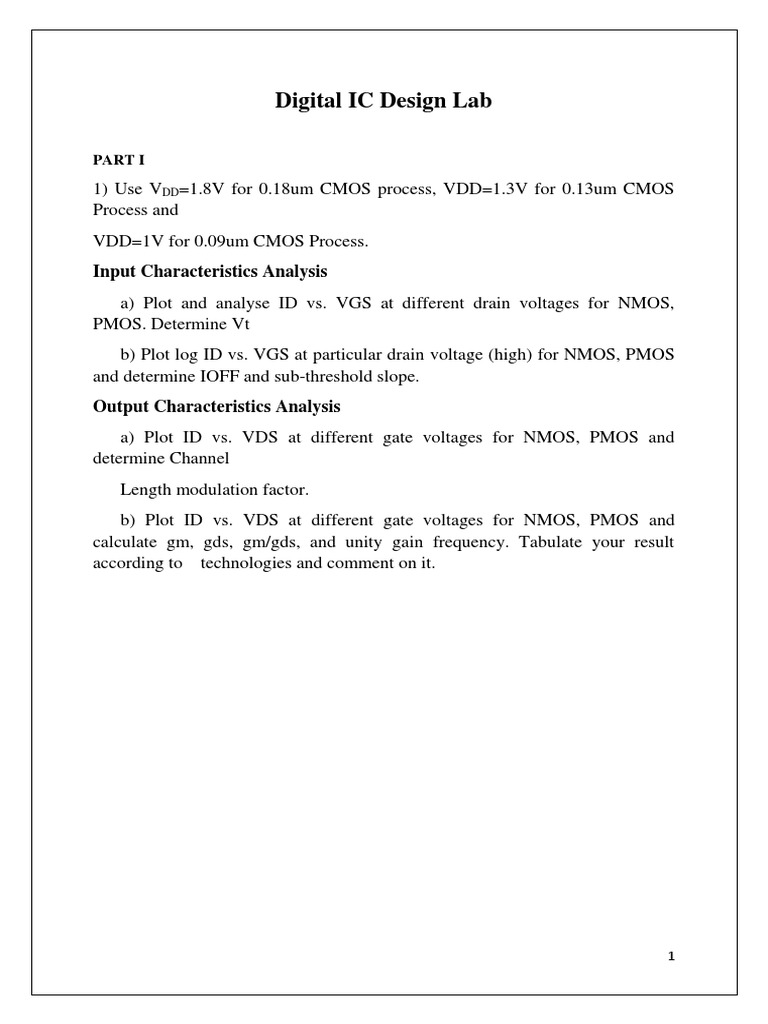 Digtal Ic Manual | PDF | Cmos | Mosfet