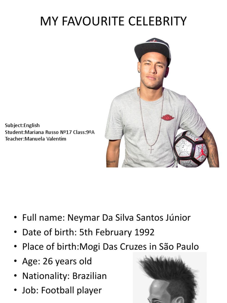 My Favourite Celebrity: Subject:English Student:Mariana Russo Nº17 ...