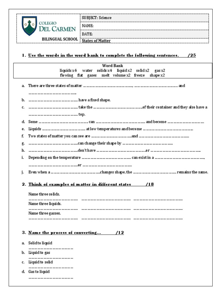 UNIT 3 States Fof Matter | PDF