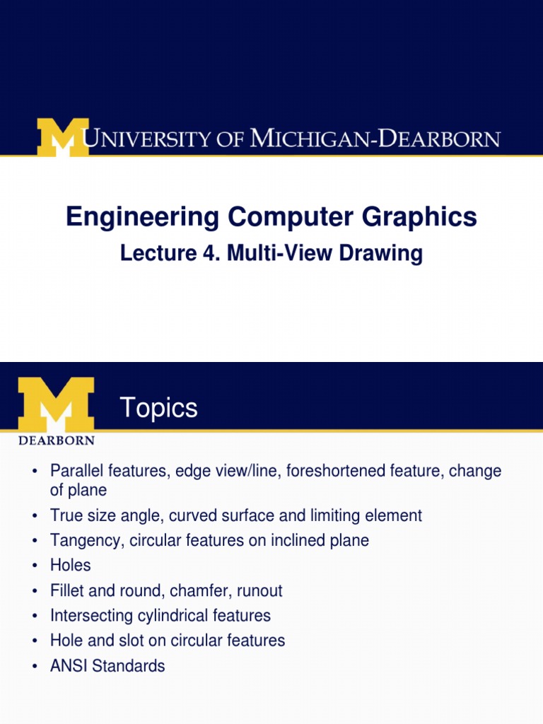 Engineering Computer Graphics: Lecture 4. Multi-View Drawing | PDF