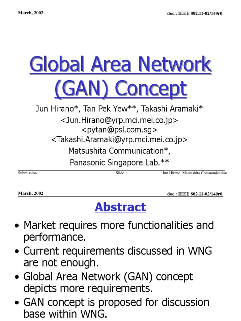 Global Area Network (GAN) Concept | PDF | Information And ...