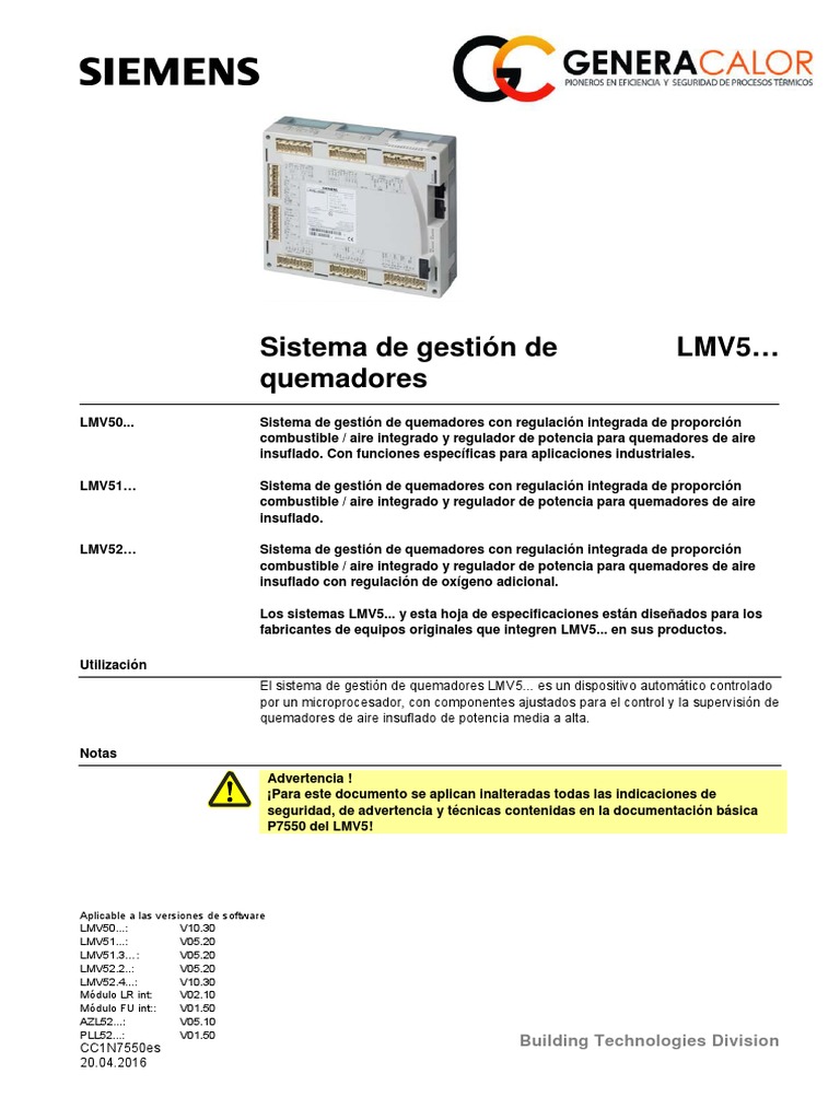 Siemens LMV5 Corto | PDF | Transformador | Solenoide