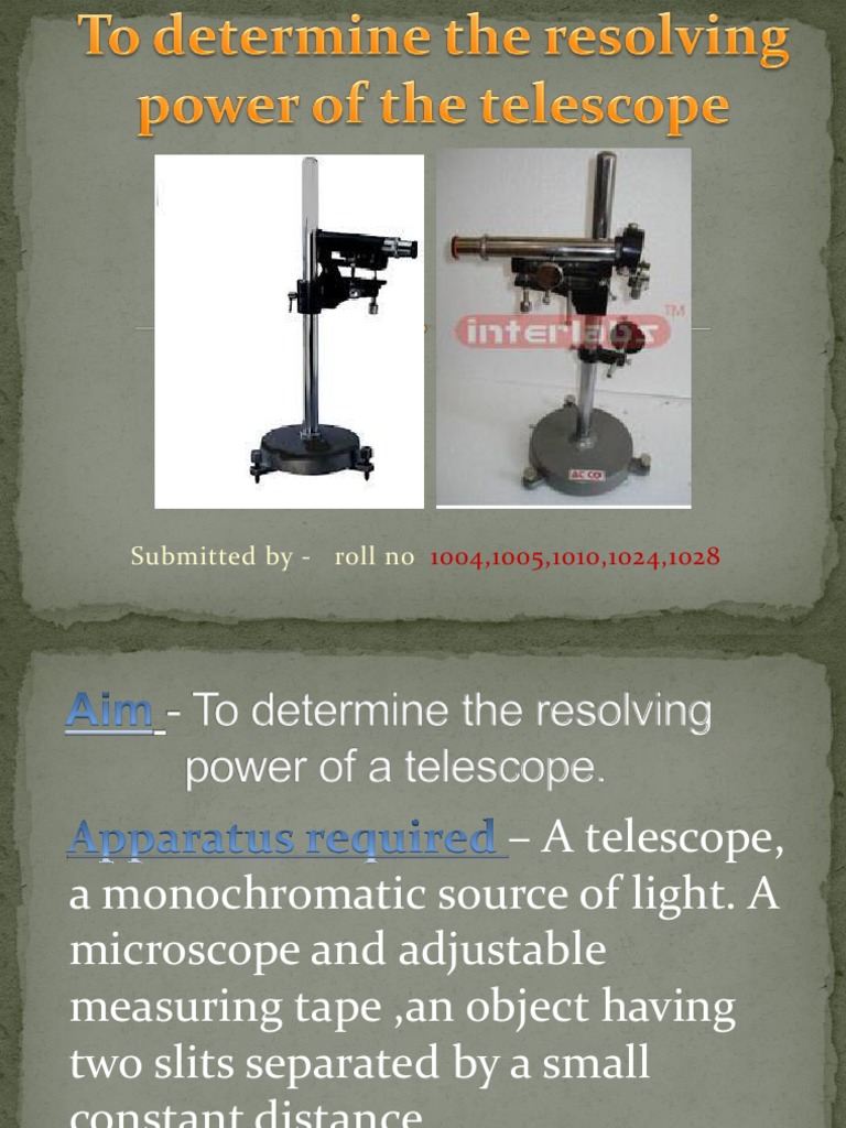 Telescope Resolving Power Guide | PDF | Angular Resolution | Physical ...