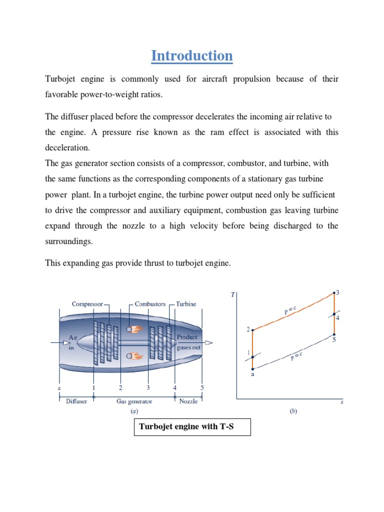 Turbojet Engine With T-S Diagram | PDF | Jet Engine | Turbine