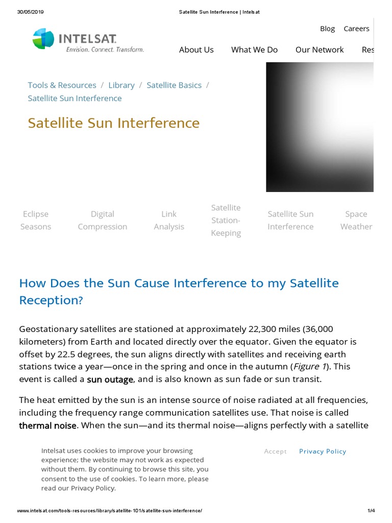 Satellite Sun Interference - Intelsat | PDF | Satellite ...