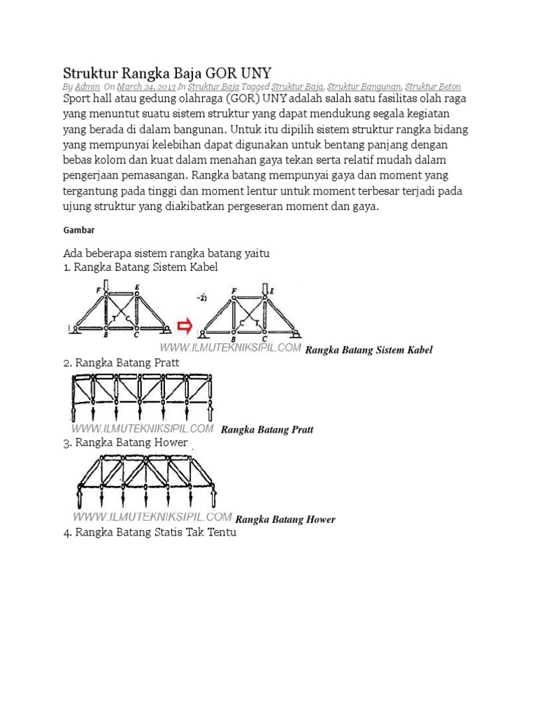 Struktur Rangka Baja GOR UNY | PDF
