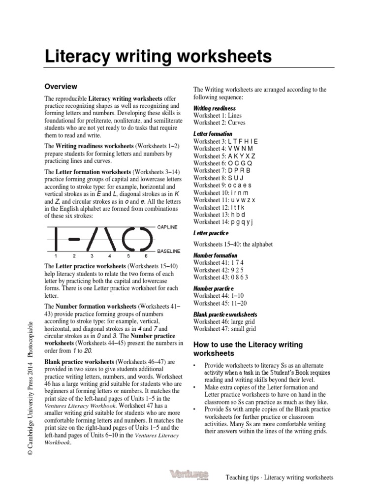 Literacy Writing Worksheets | PDF | Worksheet | Literacy