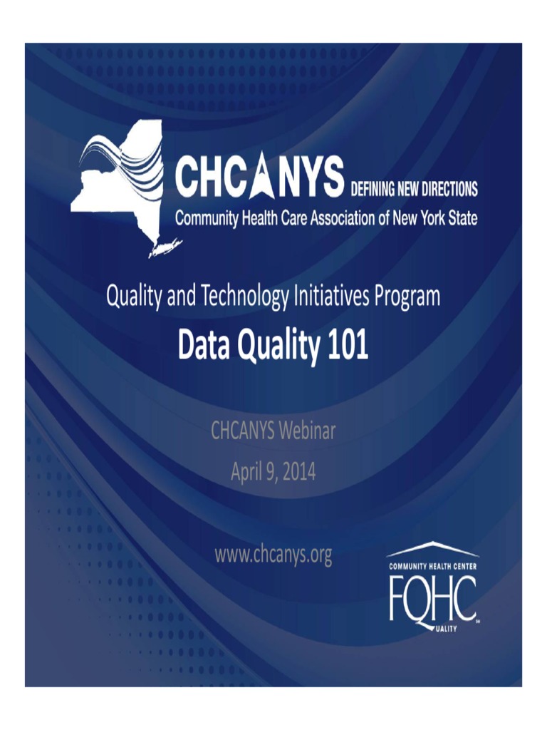 Data Quality 101 Webinar | PDF | Electronic Health Record | Cervical Cancer Data Quality 101 Webinar | PDF | Electronic Health Record | Cervical Cancer