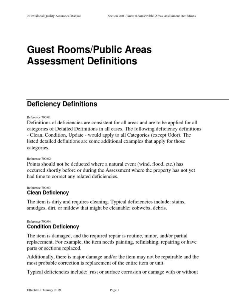 07-700 GRPA Assessment Definitions | PDF | Door | Shower