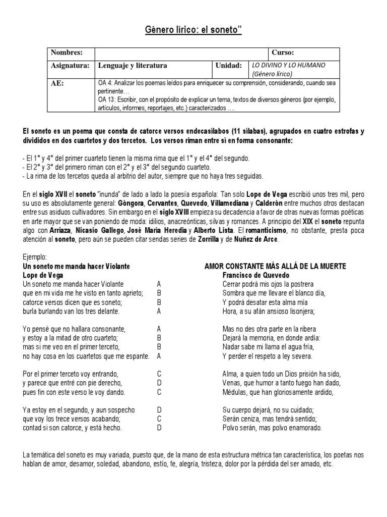 Guia Soneto | PDF | Sonetos | Forma poética