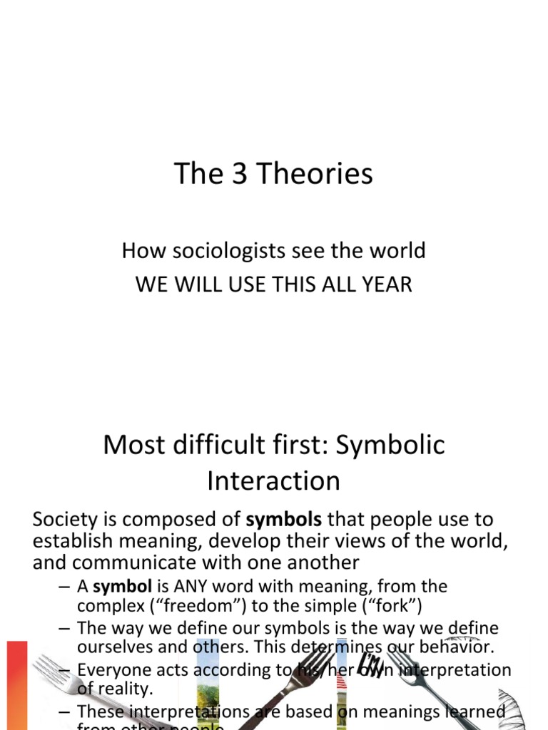 The 3 Theories 2014 Edition | PDF | Symbols | Sociological Theories