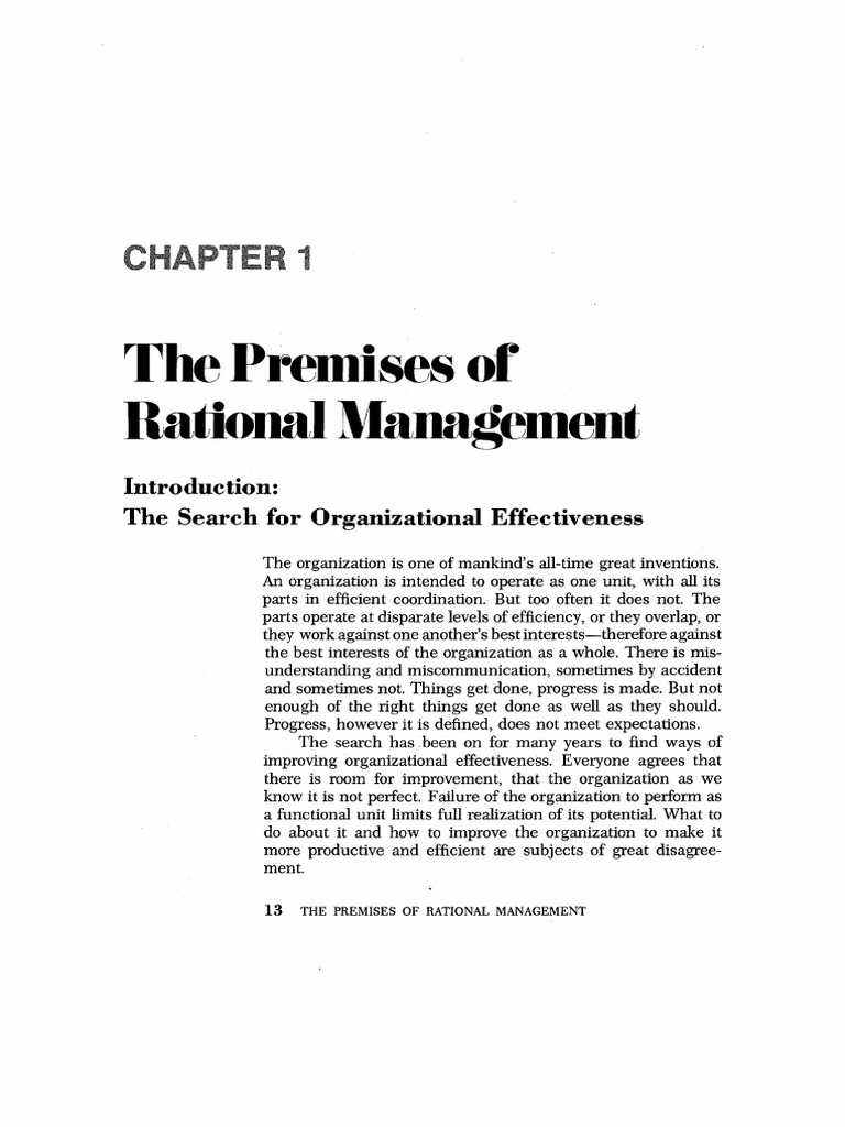 Rational Management for Teams | PDF | Human | Thought