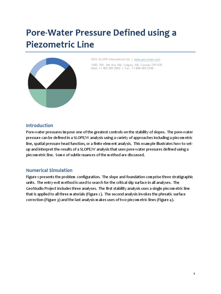 Pore-Water Pressure Defined Using A Piezometric Line | PDF ...