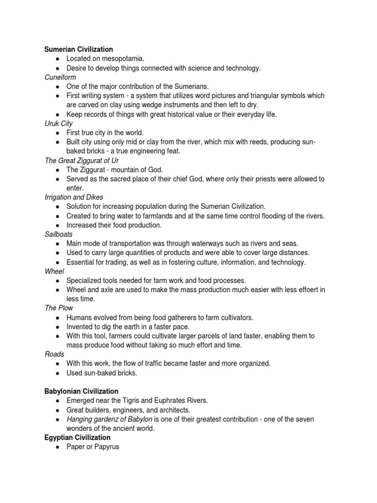 Sumerian Civilization | PDF | Sumer